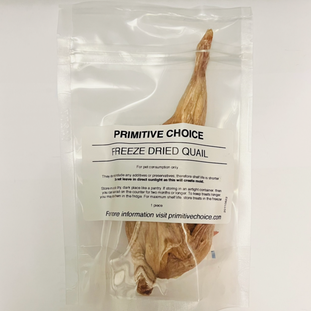 Primitive Choice Freeze-Dried Whole Quail - Pet Treat, 1pc – Joy Paw