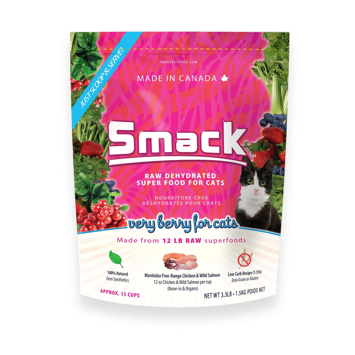Smack Very Berry Chicken Cat Food - Dehydrated, 250g | 1.5kg – Joy Paw